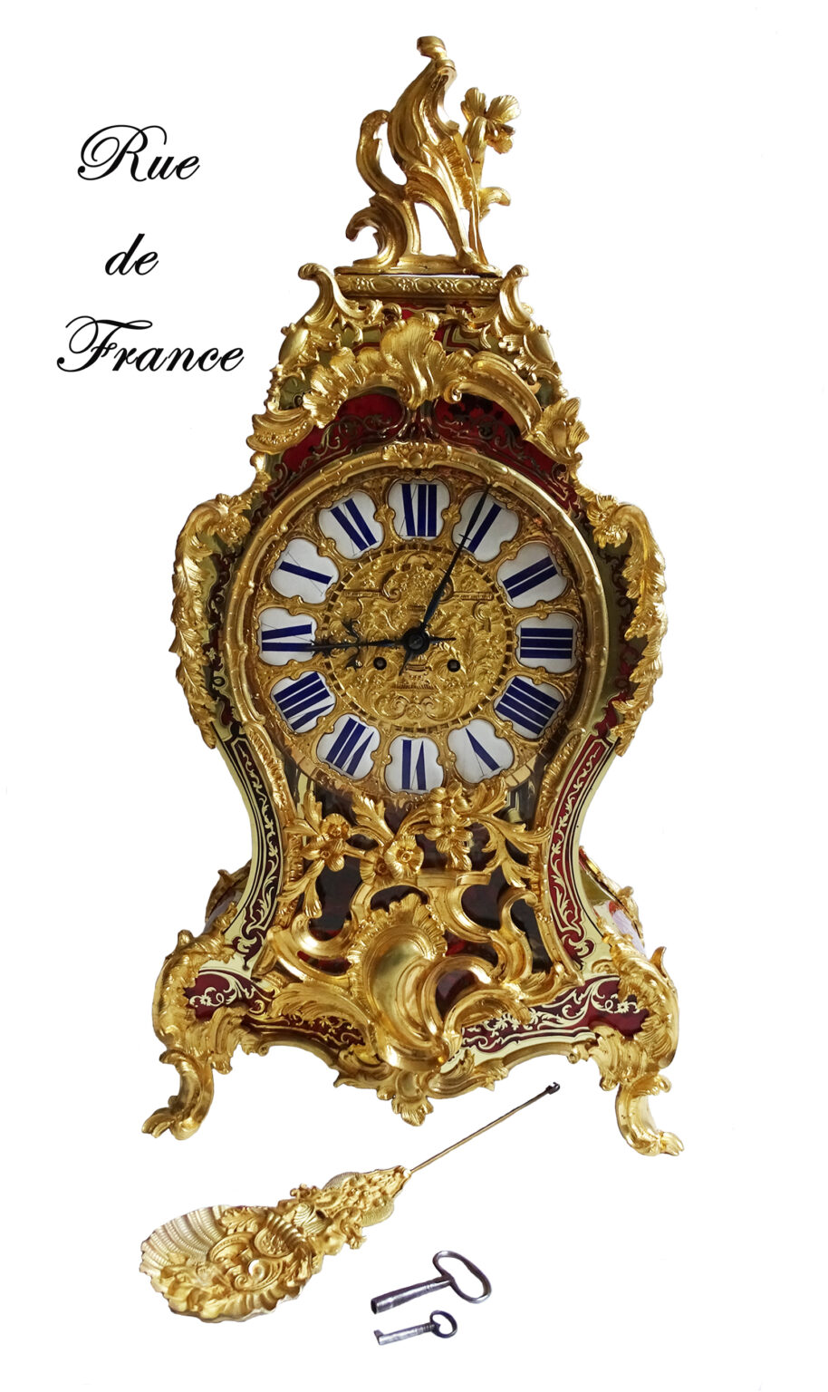 Antique French tower clock face dial - Rue de France