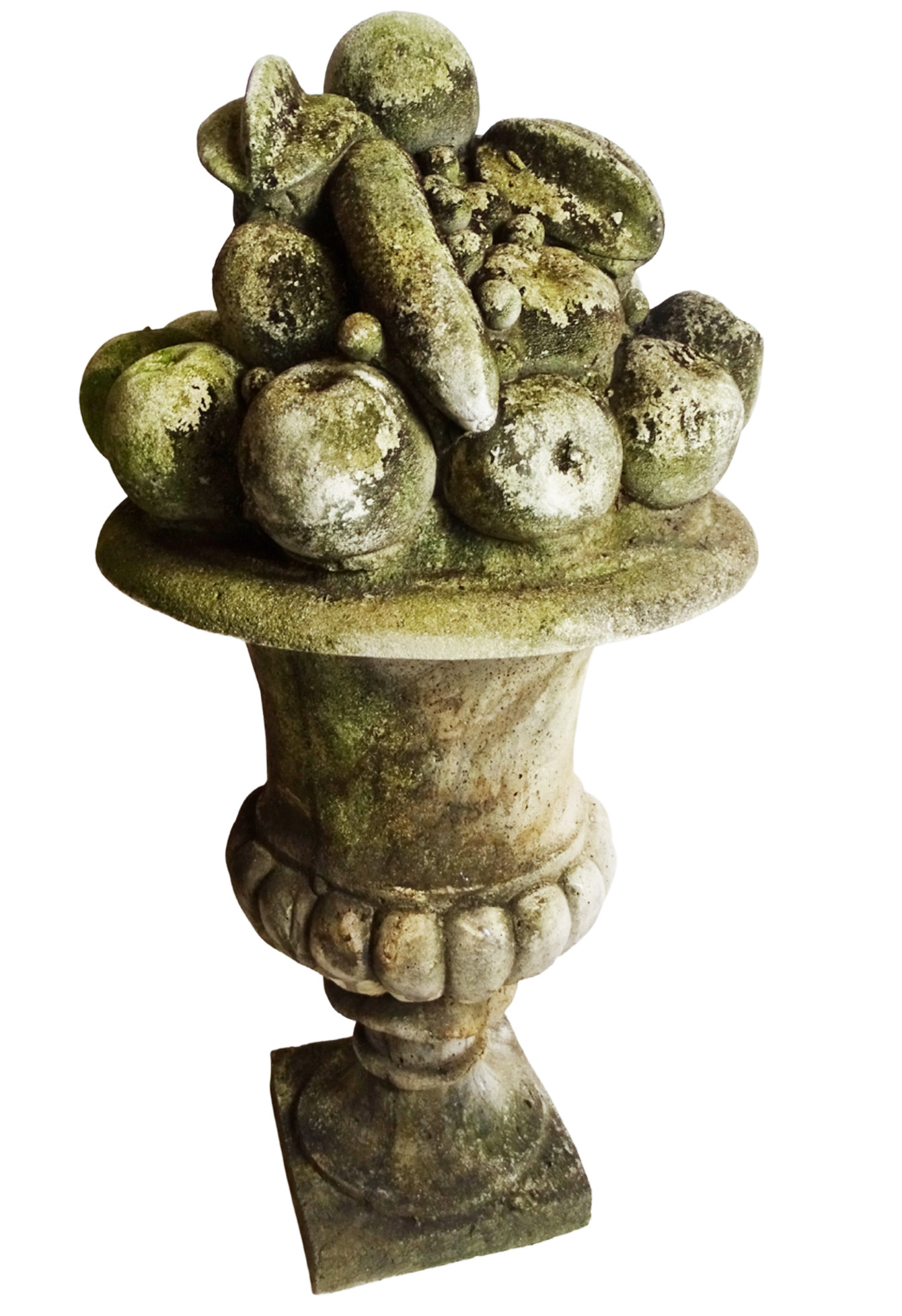 Cast stone fruit basket decor garden finial - SOLD - Rue de France